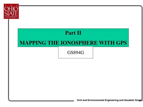 Ppt Part Ii Mapping The Ionosphere With Gps Powerpoint Presentation Free Download Id 9088232