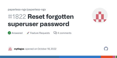 Reset Forgotten Superuser Password · Paperless Ngx Paperless Ngx