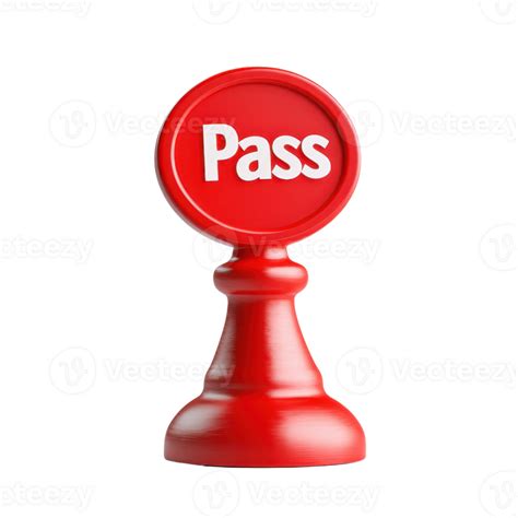 A Red Stamp With The Word Pass Prominently Displayed On Its Circular