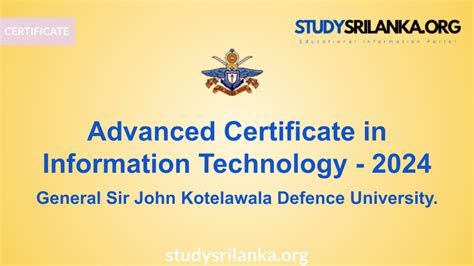 Advanced Certificate In Information Technology Kdu 2024