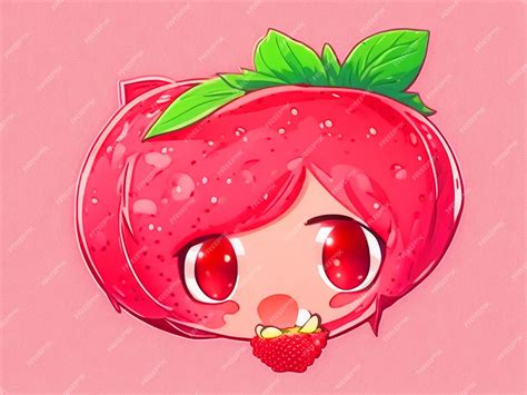 Premium Photo Strawberry Anime Cute Cartoon Wallpapers Character Design