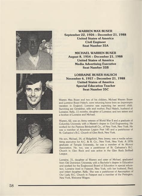 Lorraine Buser Halsch Pan Am 103 Lockerbie Legacy Foundation