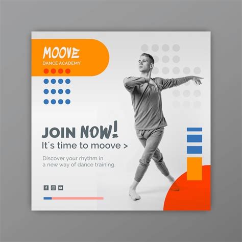 Premium Vector Dancing Classes Square Flyer Template
