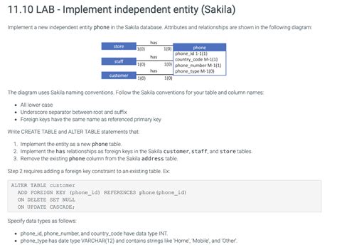 Solved 1110 Lab Implement Independent Entity