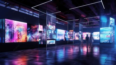 Metaverse 3d Rendering A Conceptual Digital Exhibition Background Metaverse Background