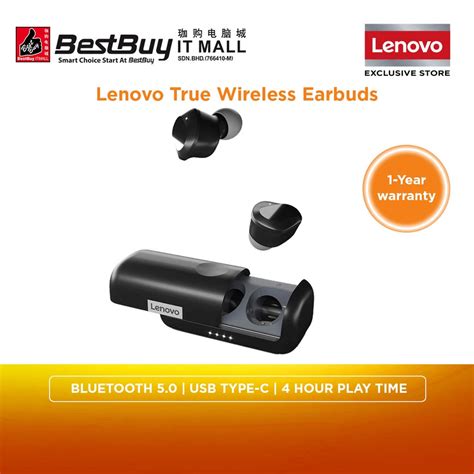Lenovo Droplet True Wireless Earbuds Se Twc Black Shopee Malaysia