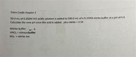 Solved Extra Credit Chapter ML Of MHCl Acidic Chegg Com