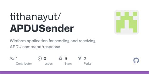 GitHub Tithanayut APDUSender Winform Application For Sending And Receiving APDU Command Response