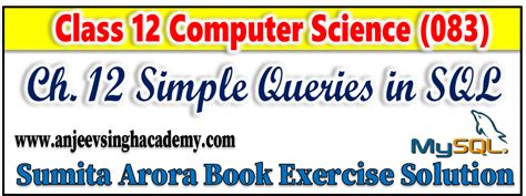 Class 12 Computer Science Solution Check Point 121 Simple Queries In