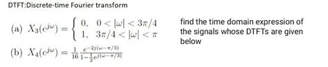 solved find the time domain expression of the signals whose