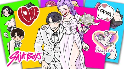 Paper Diy💖kpop Demon Hunters Sticker The Sweet Wedding Of Jinu X Rumi