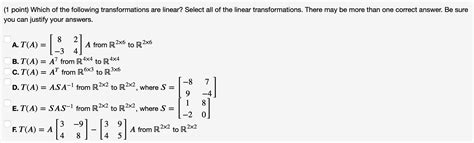 Solved 4 1 Point Let V R2x2 Be The Vector Space Of 2 X