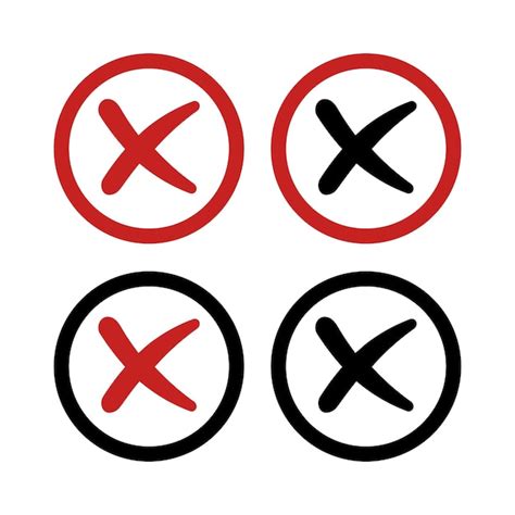 Cross Mark Circle Set Free Vector