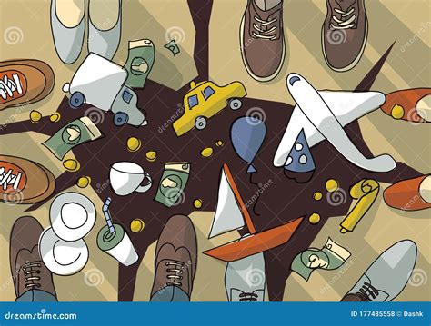 Symbol Financial Economic Crisis Business Collapse Businessmen Feet