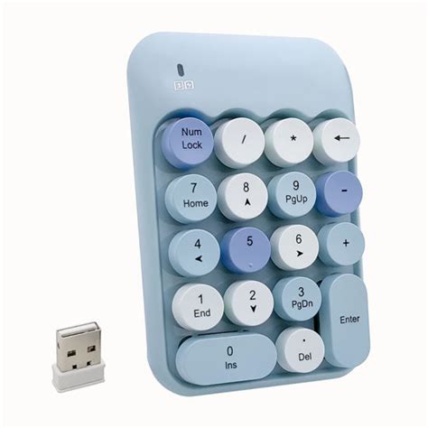 getuscart seaciyan wireless number pad ergonomic cute colorful retro mini portable numeric