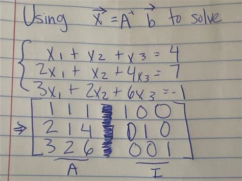 solved linear algebra solve using matrix and inverse to