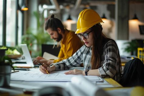 Premium Photo Architect Assisting An Architect At Work In Front Of A