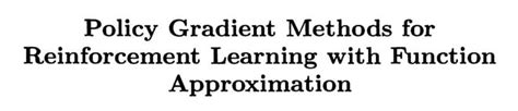 Policy Gradient Theorem