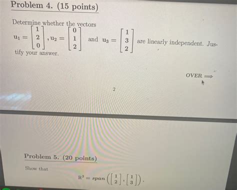 solved problem 1 15 points determine whether the vector v