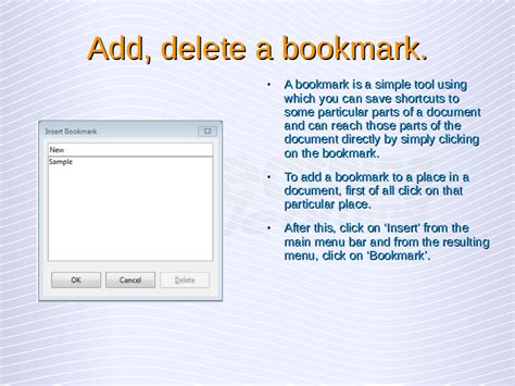 Advanced Word Processing Bookmarks