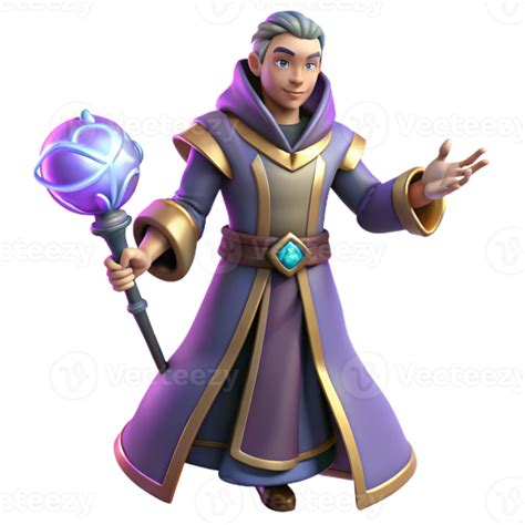 Stunning Vintage Young Wizard 3d Render Detailed 56753476 Png