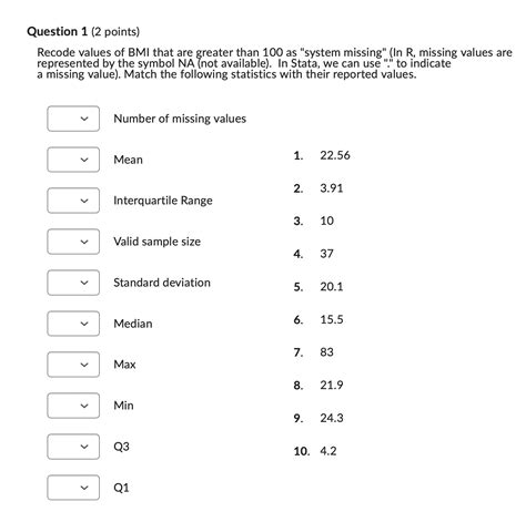 Recode Values Of BMI That Are Greater Than 100 As Chegg Com