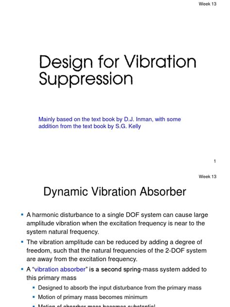 13 Vibration Suppression Absorber Pdf Resonance Physical