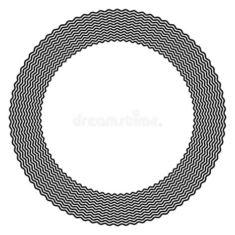Circle Frame Consisting Of Twelve Wavy Lines Stock Vector Illustration Of Wave Frame