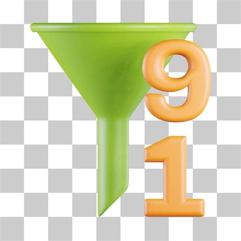 Premium Psd Green Sort Filter Descending Number 3d Icon