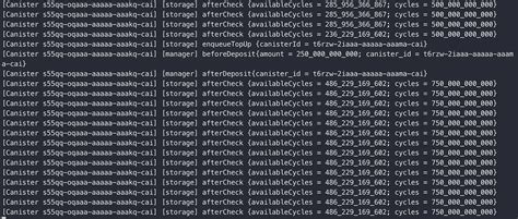 canister does not consume cycles local developers internet
