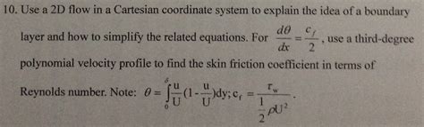 Solved 10 Use A 2d Flow In A Cartesian Coordinate System To