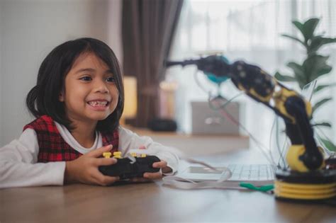 Premium Photo Stem Education Concept Asian Students Learn At Home By