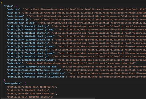 solved how asset manifest json file is created in aem rea adobe