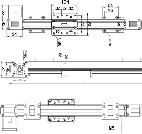 Lsba01 ชุดรางเลื่อนสไลด์ สายพานไทม์มิ่งขับ Linear Slide Set Timing Belt Drive Stroke 1000mm W45x