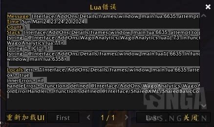 报错求救 今天details出现LUA错误 已经更新到最新版本 NGA玩家社区