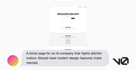 A Home Page For An Ai Company That Fights Disinformation Should Have Modern Design Features