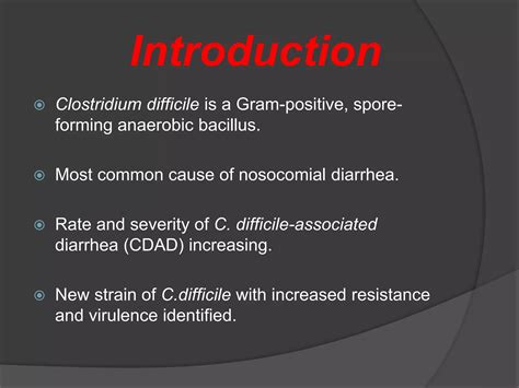 Clostridium Difficle An Emerging Infection Pptx