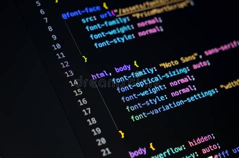Detailed View Of A Dark Themed Computer Screen Displaying Various Lines