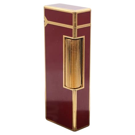 Dunhill Red Lacquered Goldplate Rollagas Classic Cigarette Lighter
