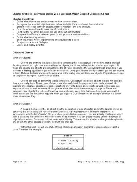 Chapter 2 Objects Everything Around You Is An Object Object Oriented Concepts 45 Hrs