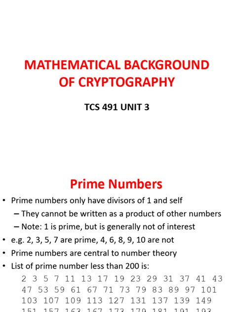 Mathematical Back Ground Of Cryptography Pdf Prime Number