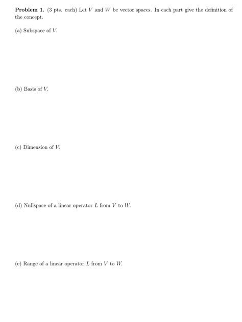 solved problem 1 3 ﻿pts ﻿each ﻿let v ﻿and w ﻿be vector