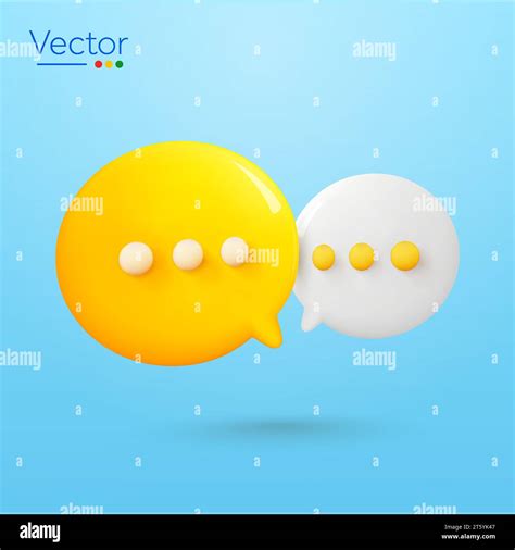 3d Yellow And White Chat Or Thinking Bubble Boxes Isolated On Background 3d Rendered Chat Or
