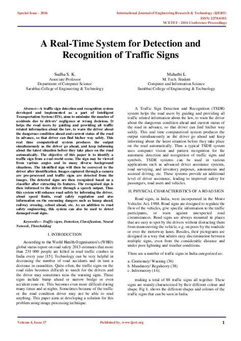 pdf a real time system for detection and recognition of traffic signs