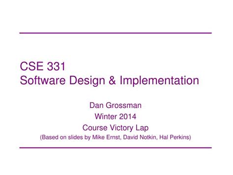 Ppt Cse 331 Software Design And Implementation Powerpoint Presentation