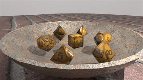 Artstation Low Poly Rust Themed Dice Game Assets