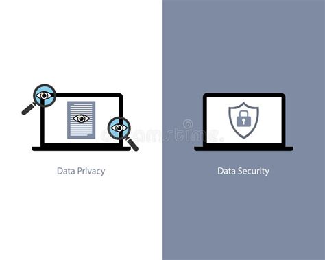 Data Security And Data Privacy To See The Difference Stock Vector