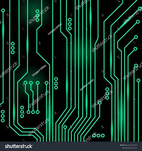 Microcircuit Background Microprocessor Electronic Circuit Vector Stock Vector Royalty Free
