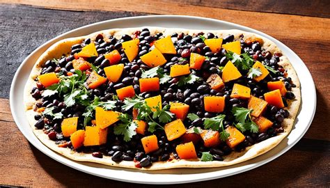 Black Bean Butternut Squash Flatbread