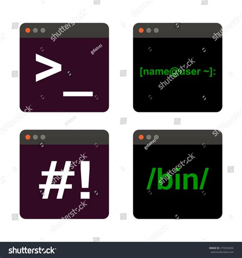 Terminal Startup Icon Set Direct Access Stock Vector Royalty Free 279535454 Shutterstock